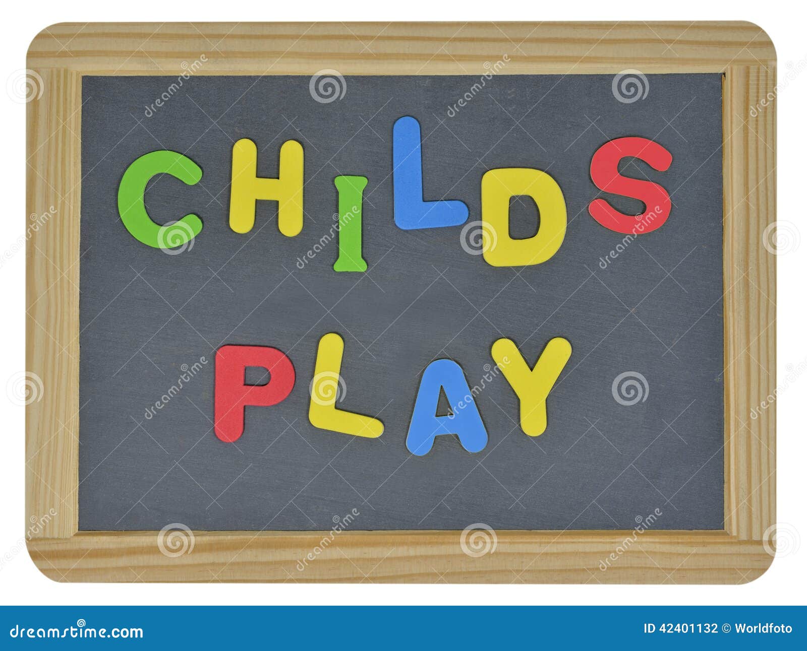 Childs Play in Colored Letters Stock Photo - Image of blackboard ...