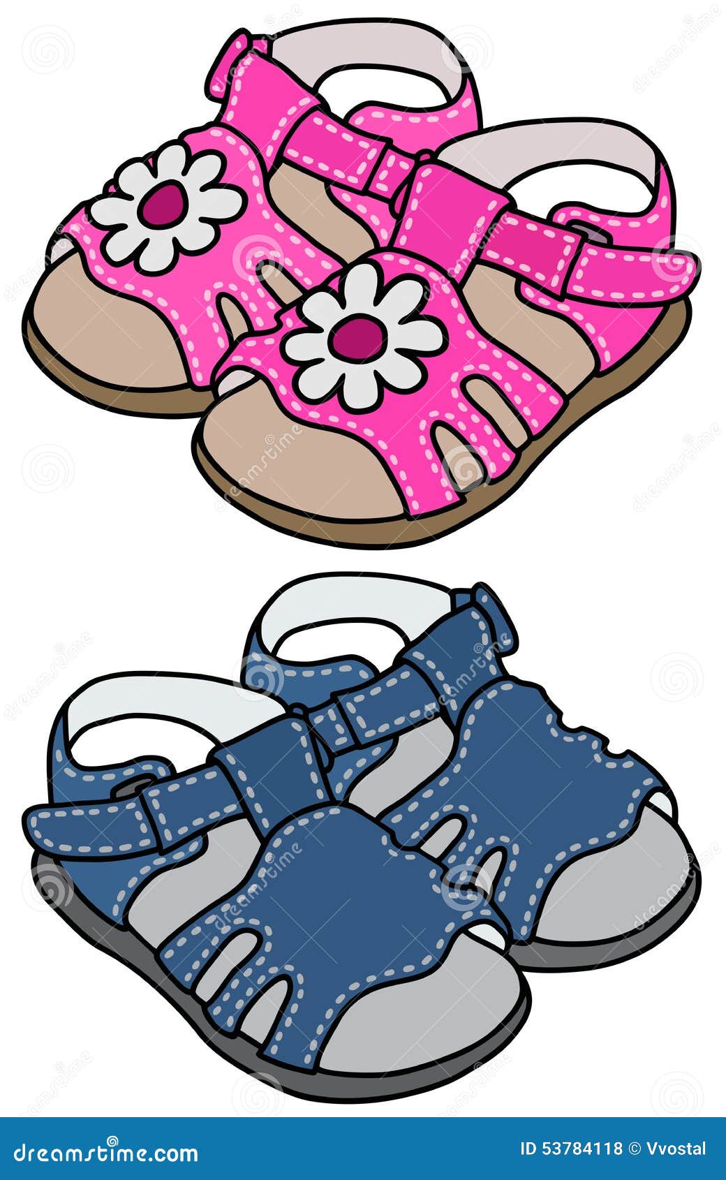 Childs sandals stock vector. Illustration of sandals - 53784118