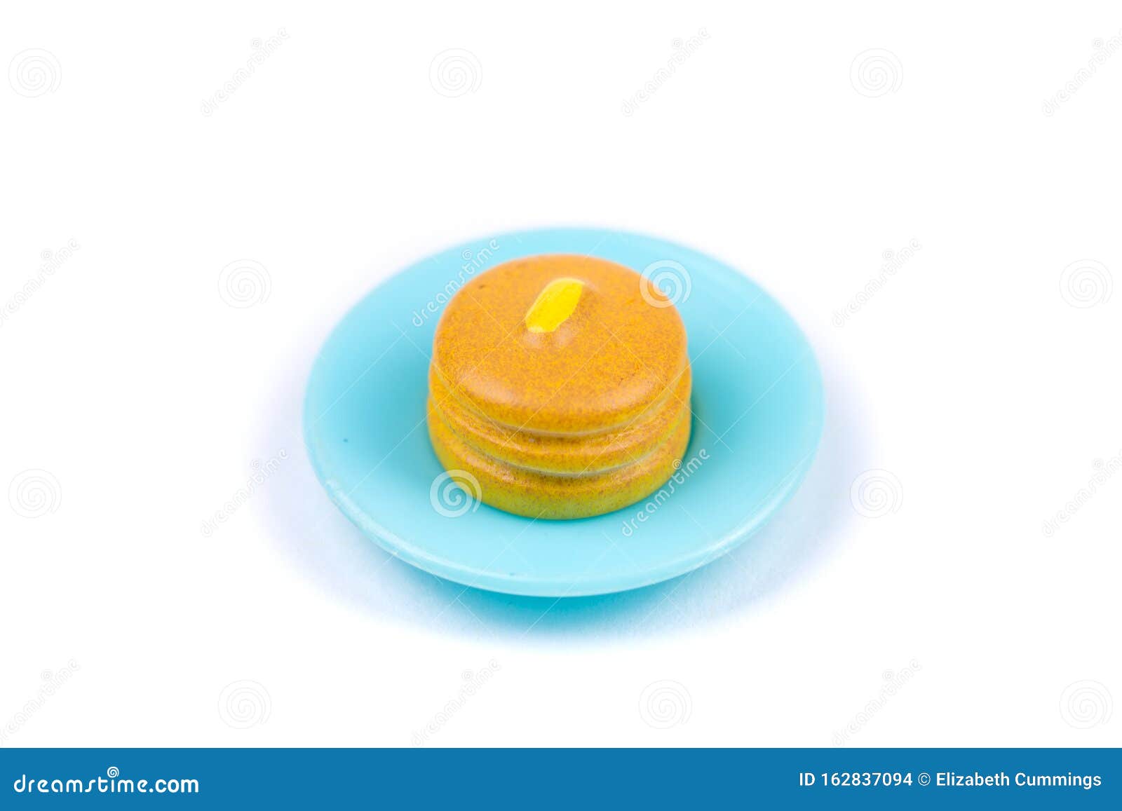 Childs Toy Plastic Food Molded 1/6th Scale Stack of Pancakes on a Plate ...