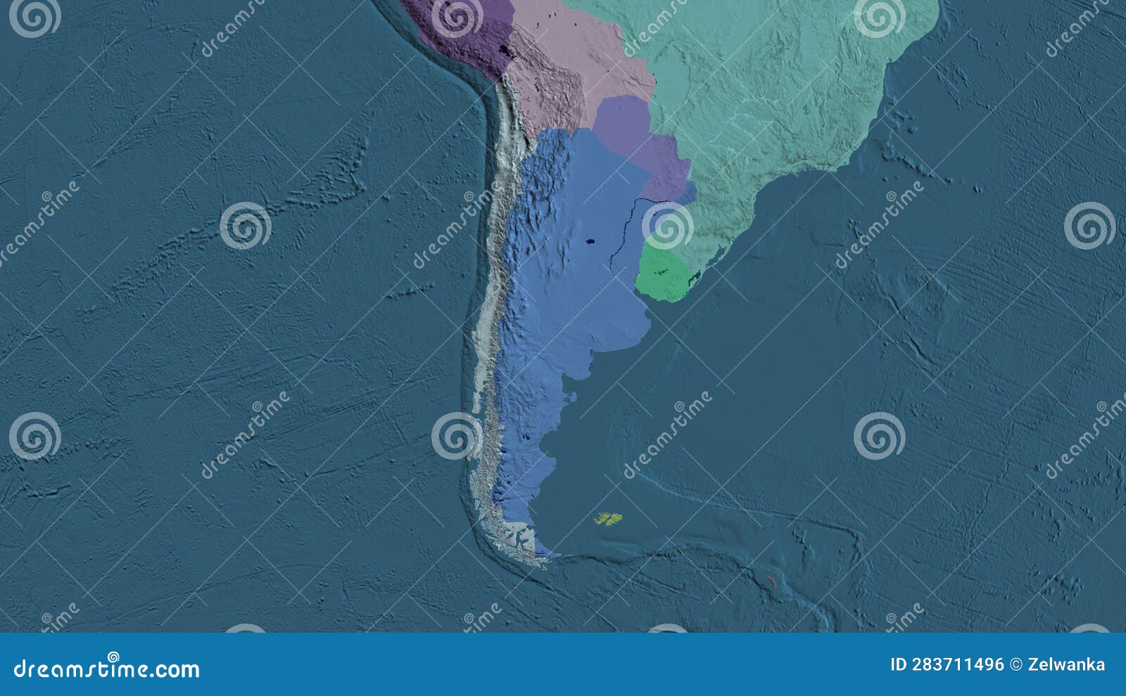 Chile Area. Administrative Map Stock Illustration - Illustration of ...