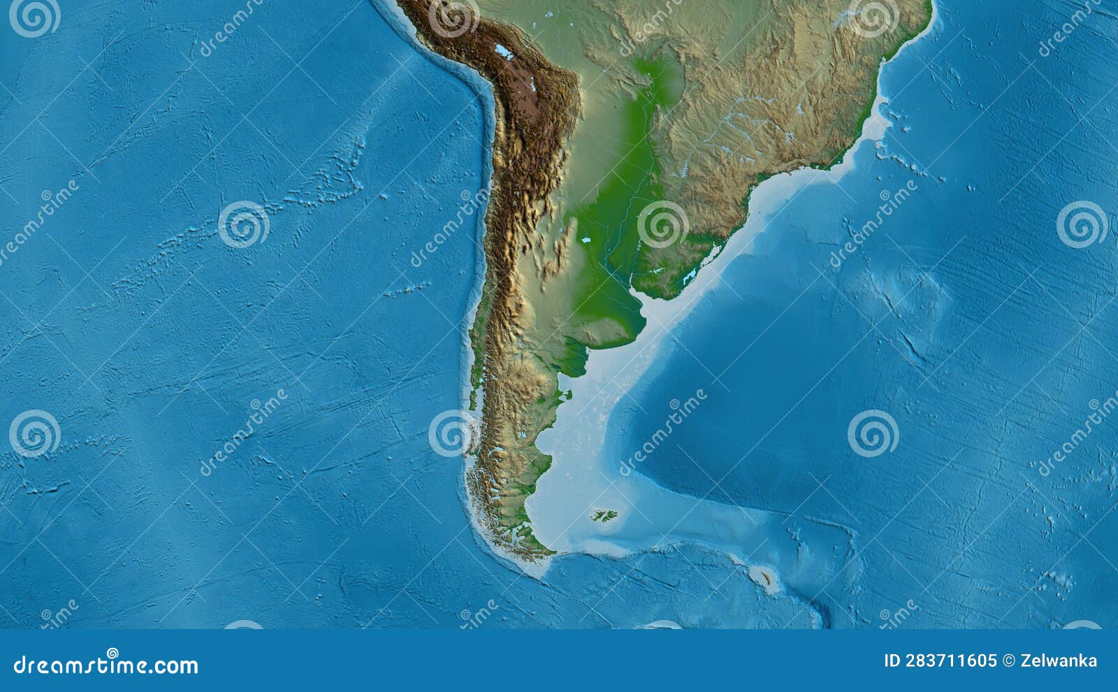 Chile area. Physical map stock illustration. Illustration of argentina ...