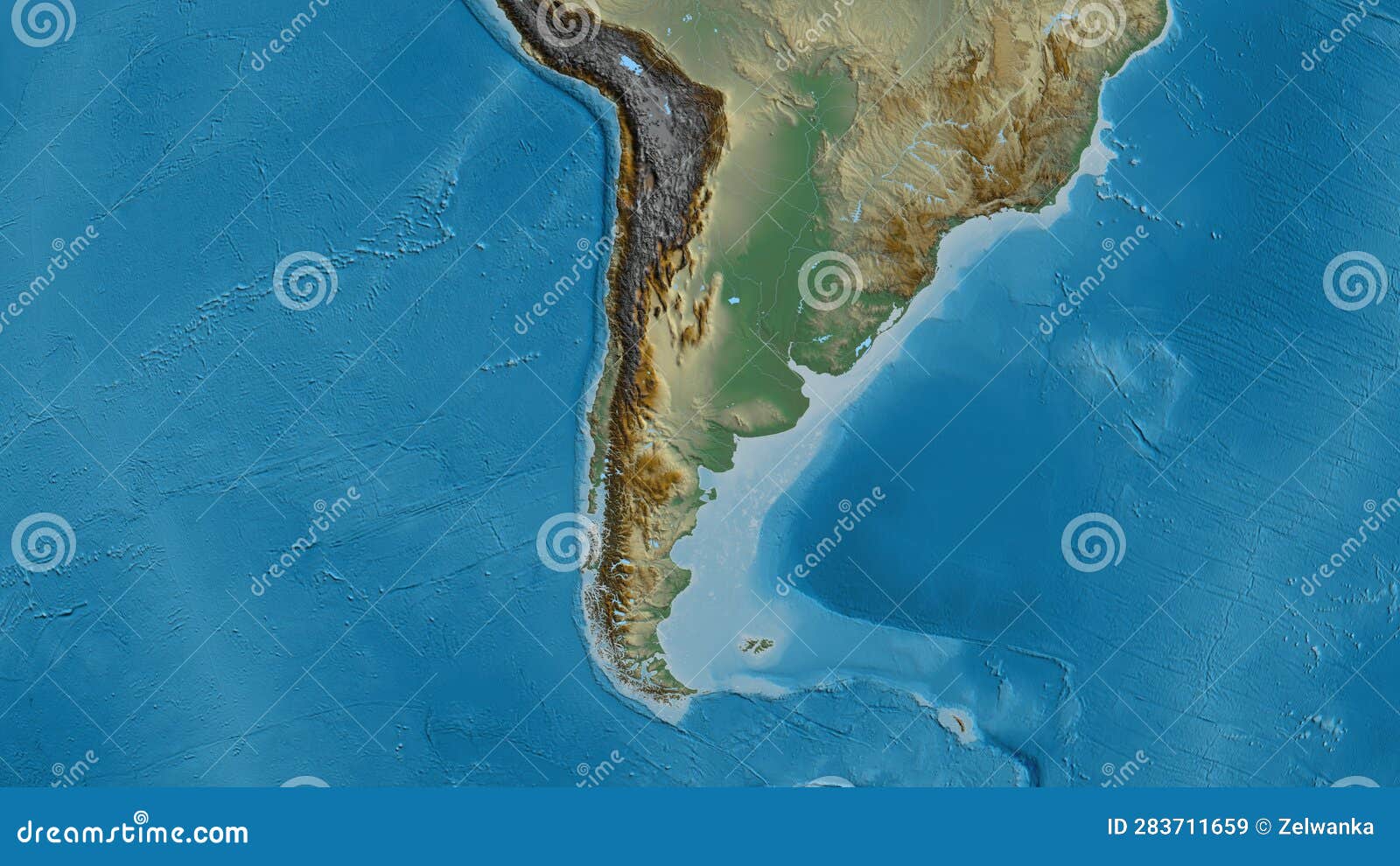 Chile area. Relief map stock illustration. Illustration of bolivia ...