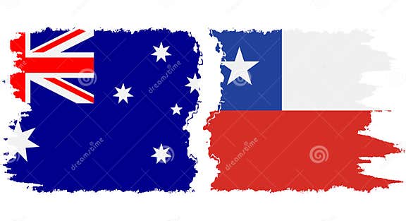 Chile and Australia Grunge Flags Connection Vector Stock Vector ...