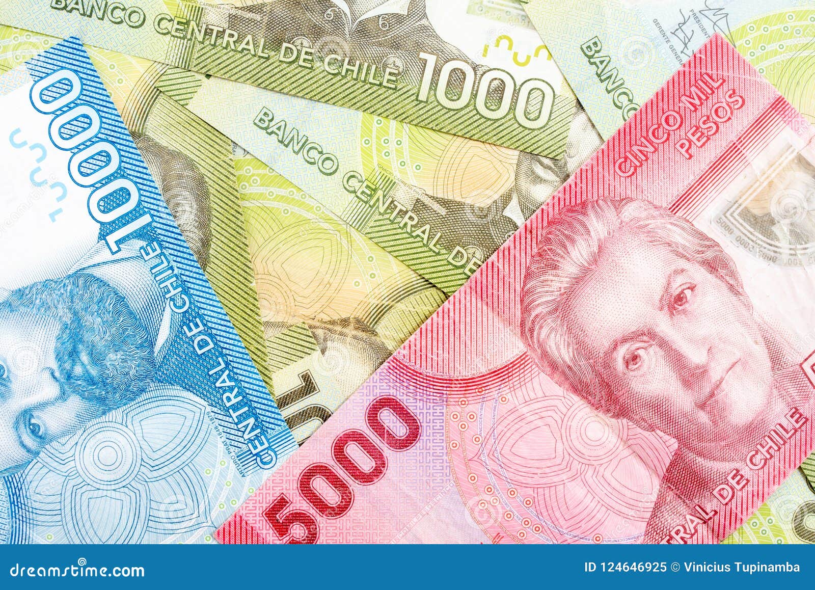 Chile bank notes stock image. Image of bank, currency - 124646925