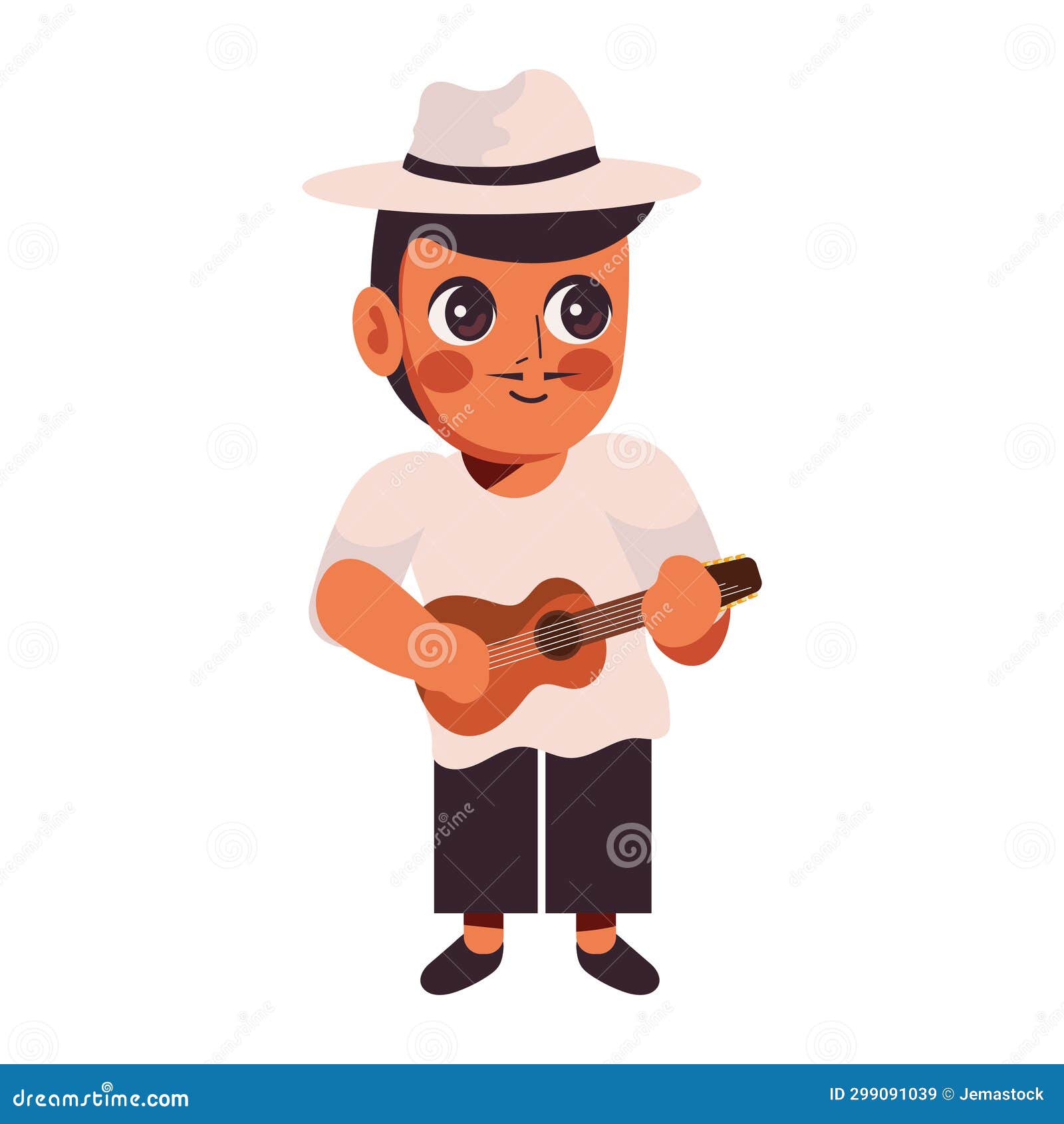 Chile Charango Character Playing Stock Illustration - Illustration of ...