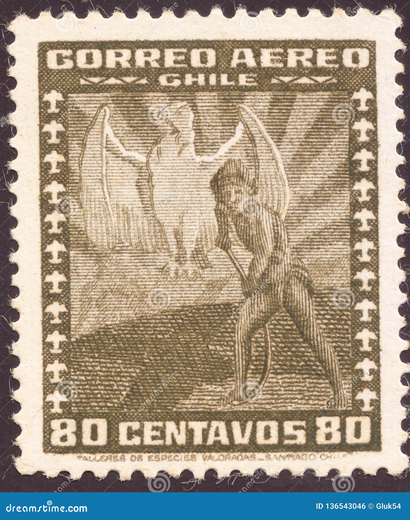 CHILE - CIRCA 1956: A Stamp Printed In Chile Shows De Havilland Venom ...