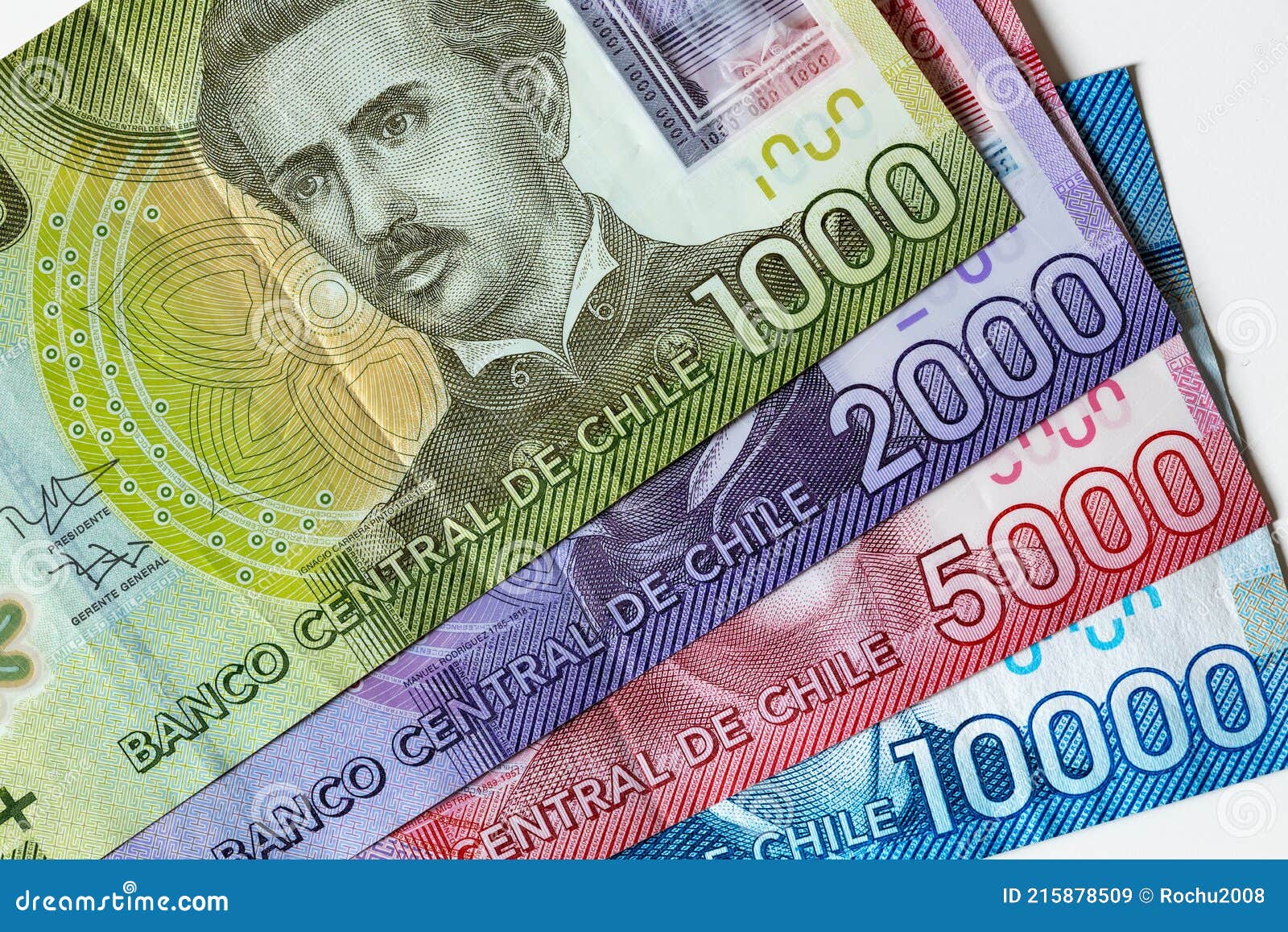 Chile Currency, Pesos, Various Banknotes, Close Up Stock Image - Image ...