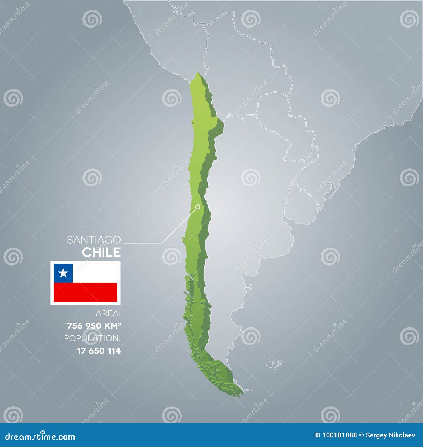 Chile information map. stock vector. Illustration of texture - 100181088