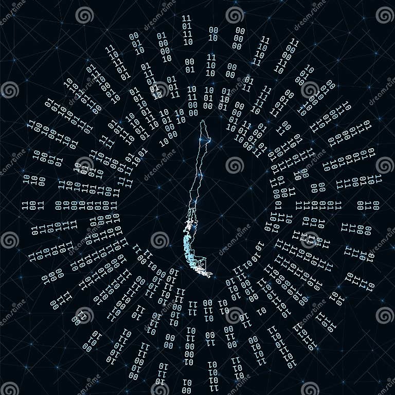 Chile digital map. stock vector. Illustration of graphic - 186395638