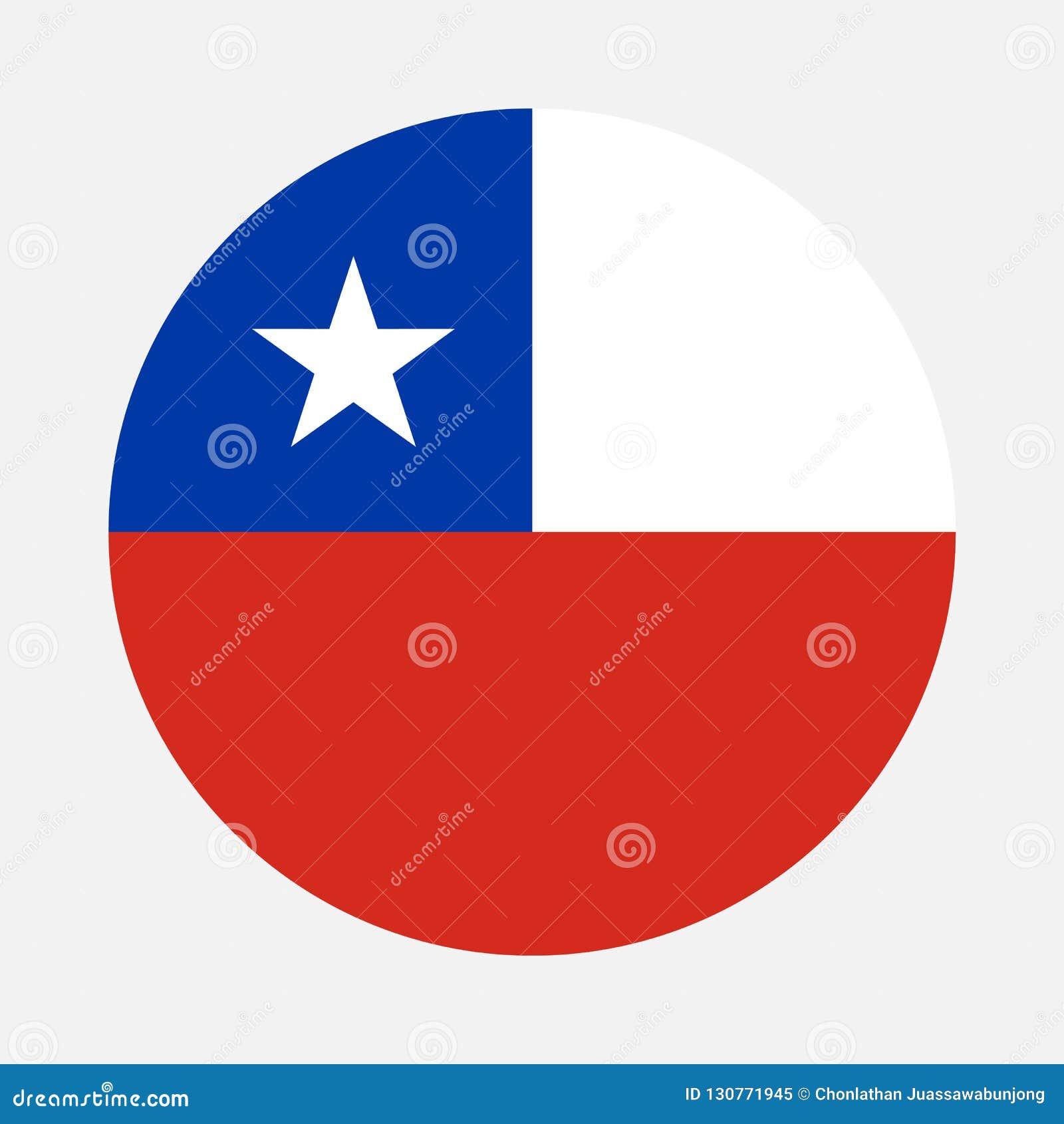Chile flag circle stock vector. Illustration of isolated - 130771945