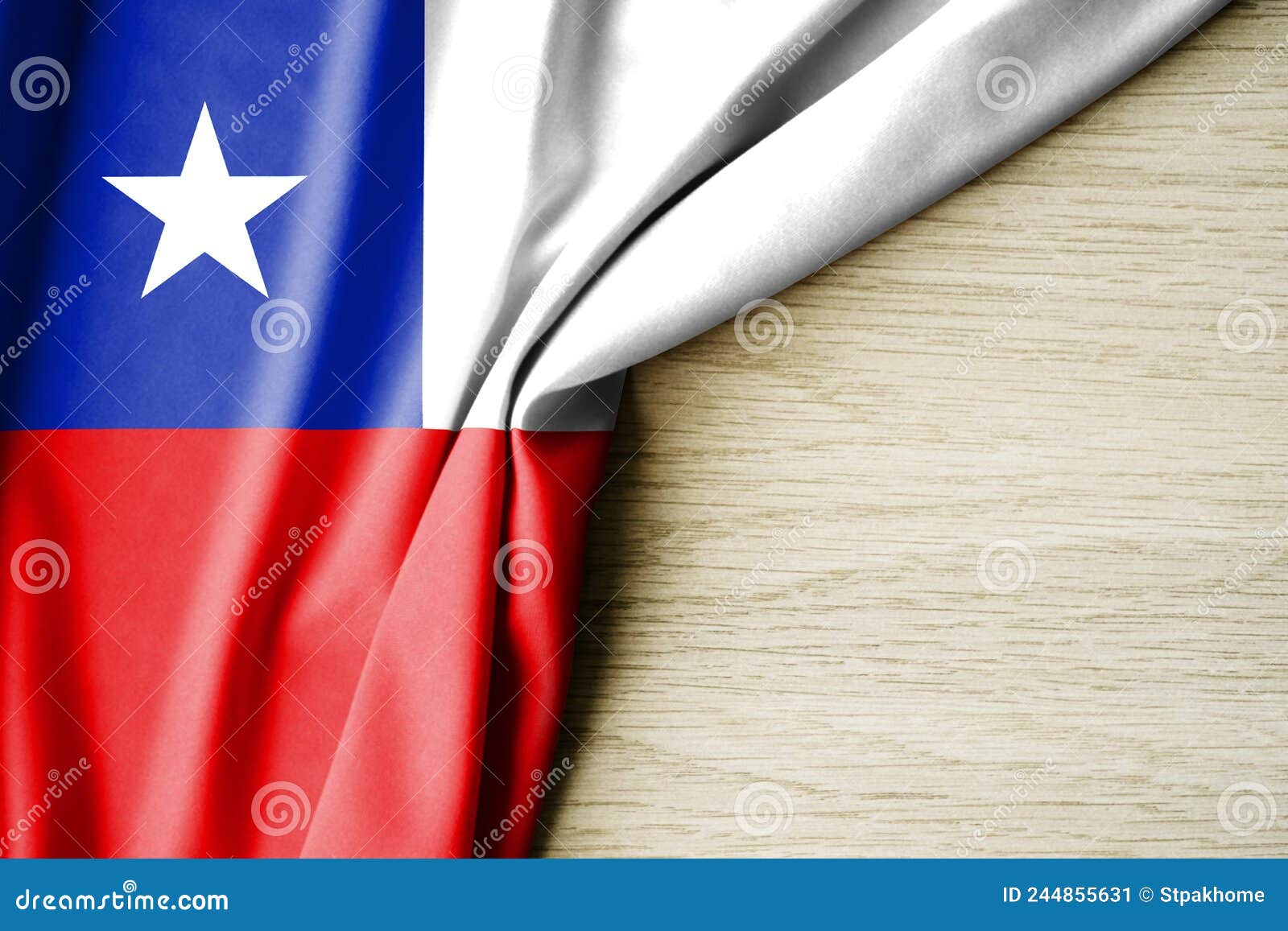 Chile Flag. Fabric Pattern Flag of Chile. 3d Illustration Stock Image ...