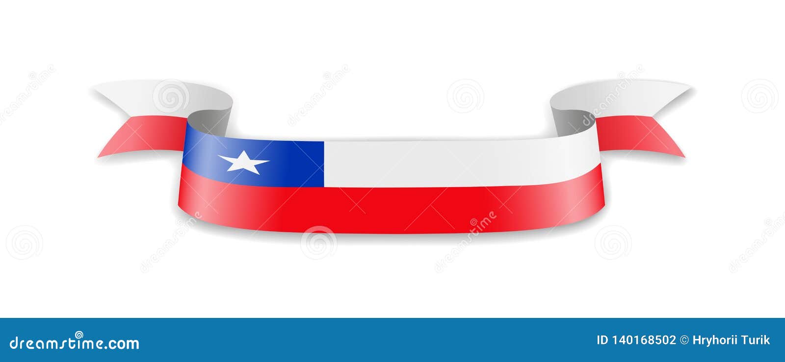 Chile Flag in the Form of Wave Ribbon. Stock Vector - Illustration of ...