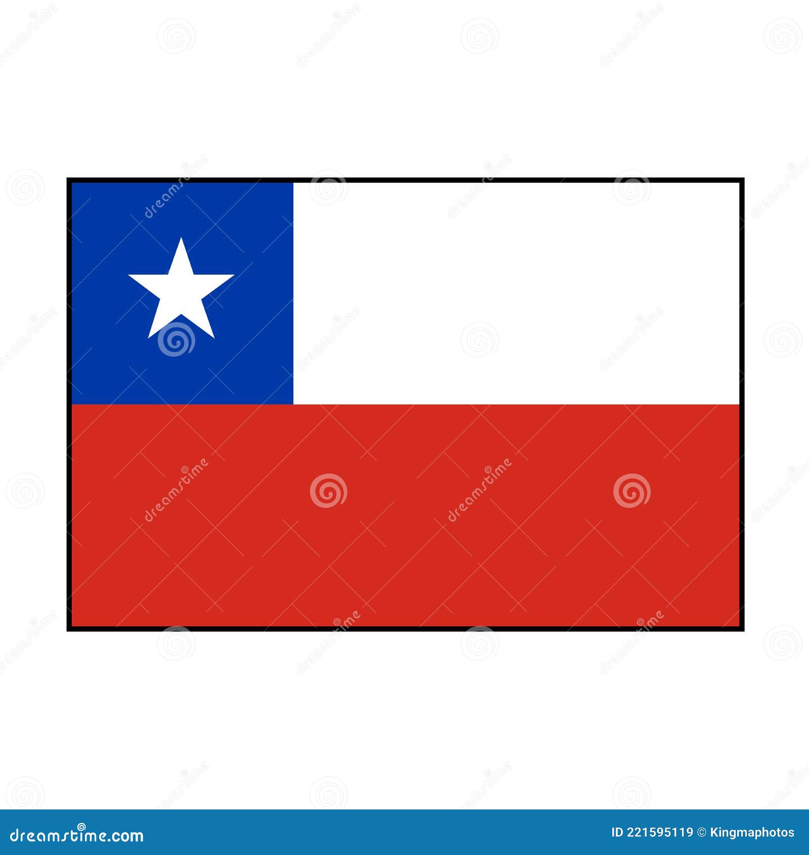 Republic of Chile Rectangle Flag Vector Icon Button for South American ...