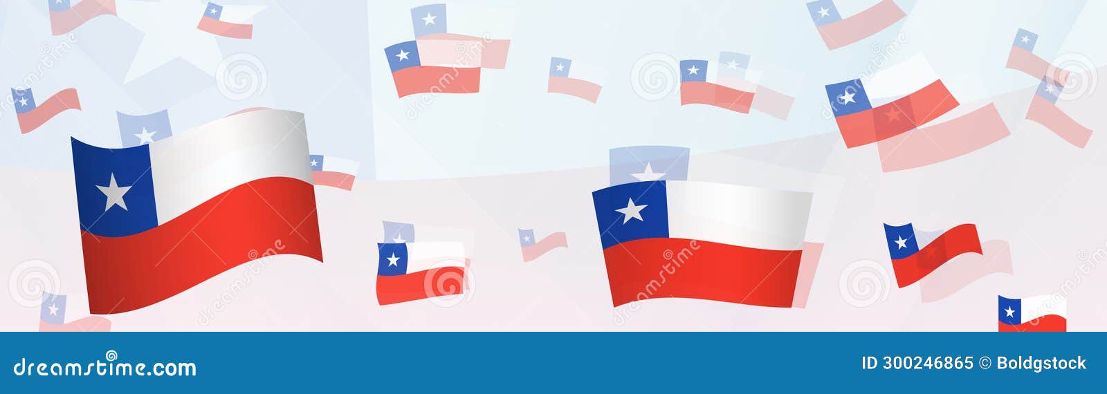 Chile Flag-themed Abstract Design on a Banner. Abstract Background ...
