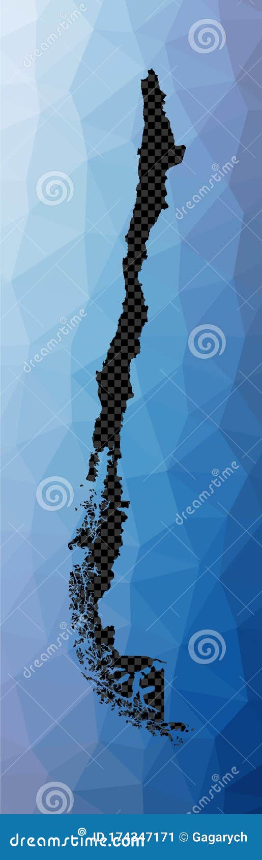 Chile geometric map. stock vector. Illustration of crystal - 174347171