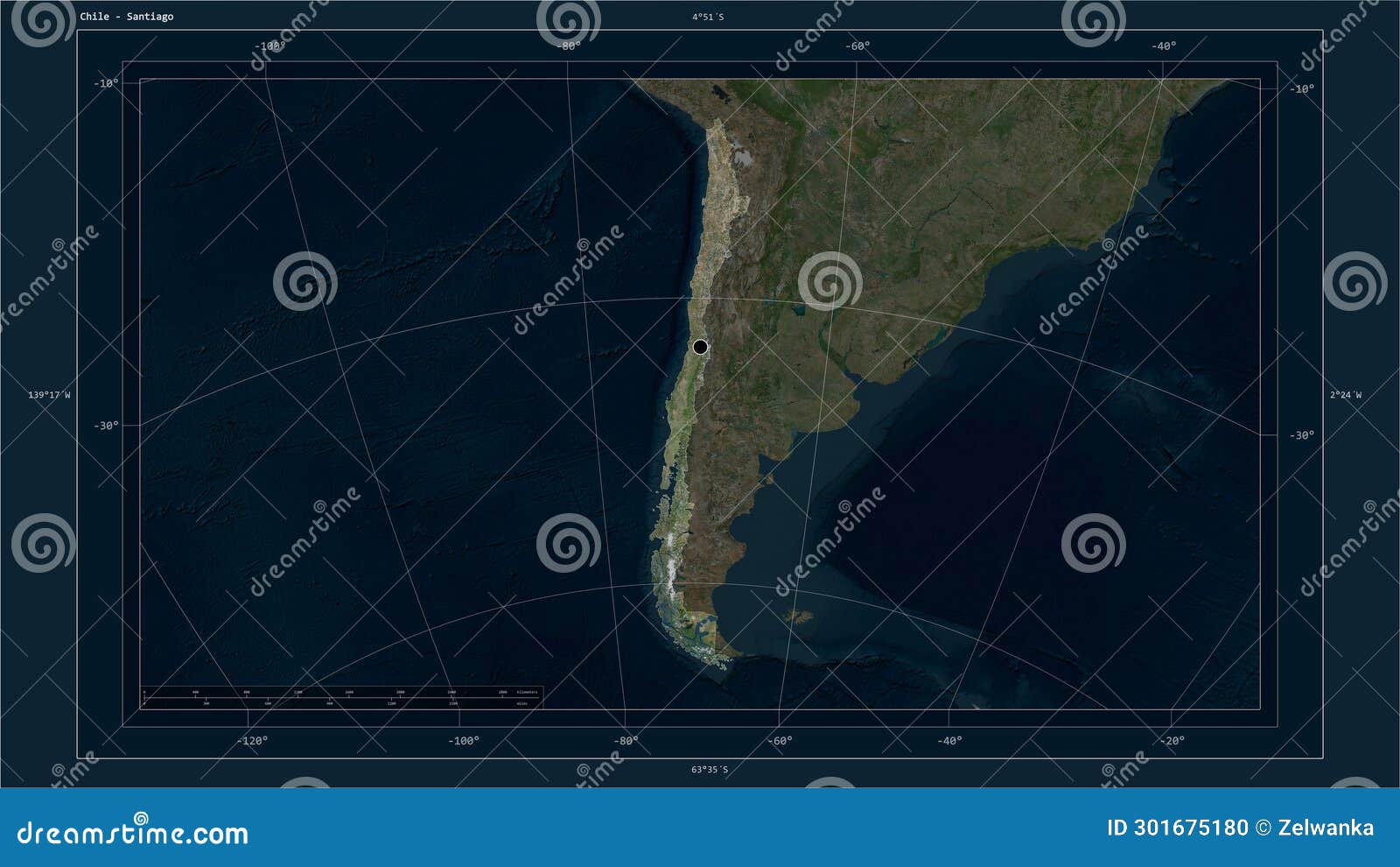 Chile Highlighted - Composition. High-res Satellite Stock Illustration ...