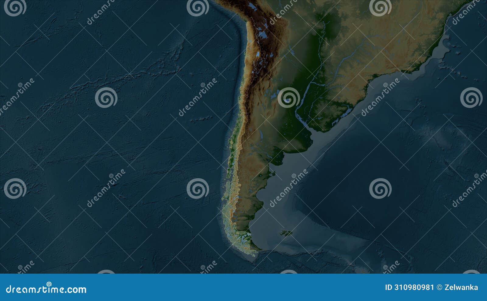 Chile Highlighted. Physical Stock Illustration - Illustration of shape ...