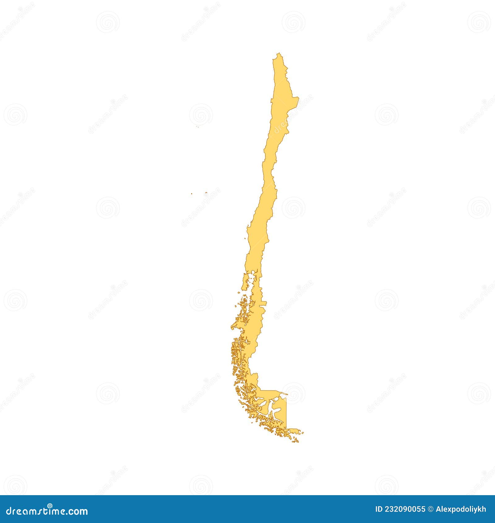 Chile Map Color Line Element. Border of the Country Stock Vector ...