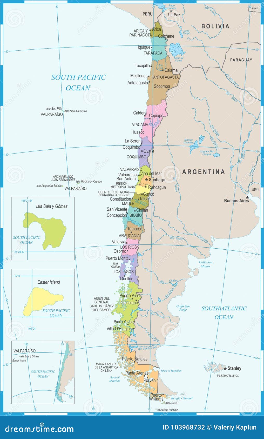 Chile Map - Detailed Vector Illustration Stock Illustration ...