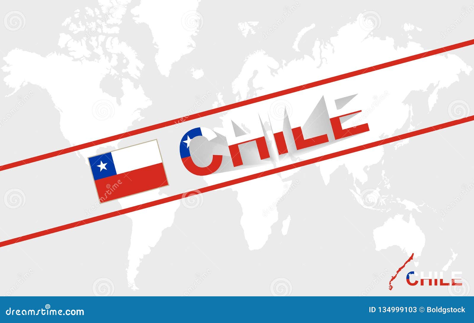 Chile Map Flag and Text Illustration Stock Vector - Illustration of ...