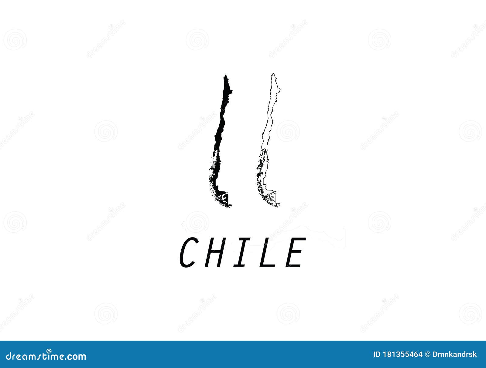 Chile - Outline Map Vector Illustration | CartoonDealer.com #129671014