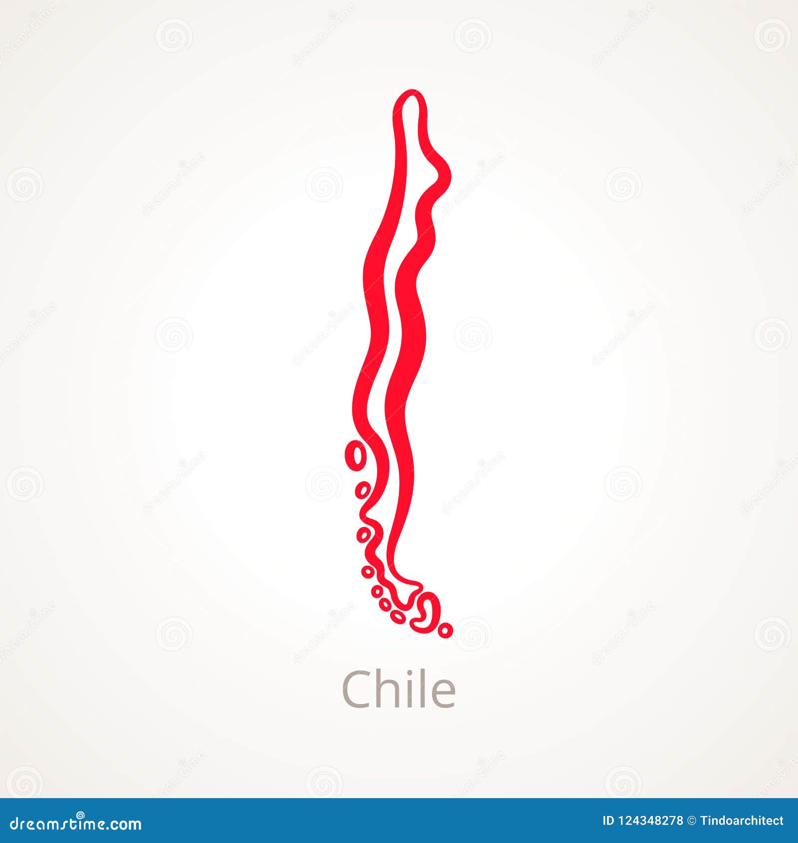 Chile - Outline Map Vector Illustration | CartoonDealer.com #129671014