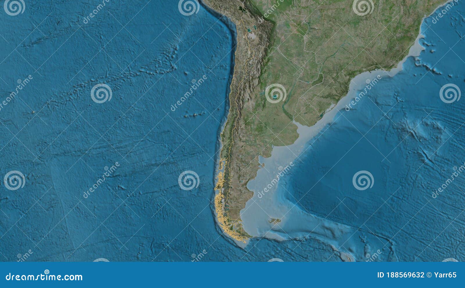 Chile - Overview. Satellite Stock Illustration - Illustration of ...