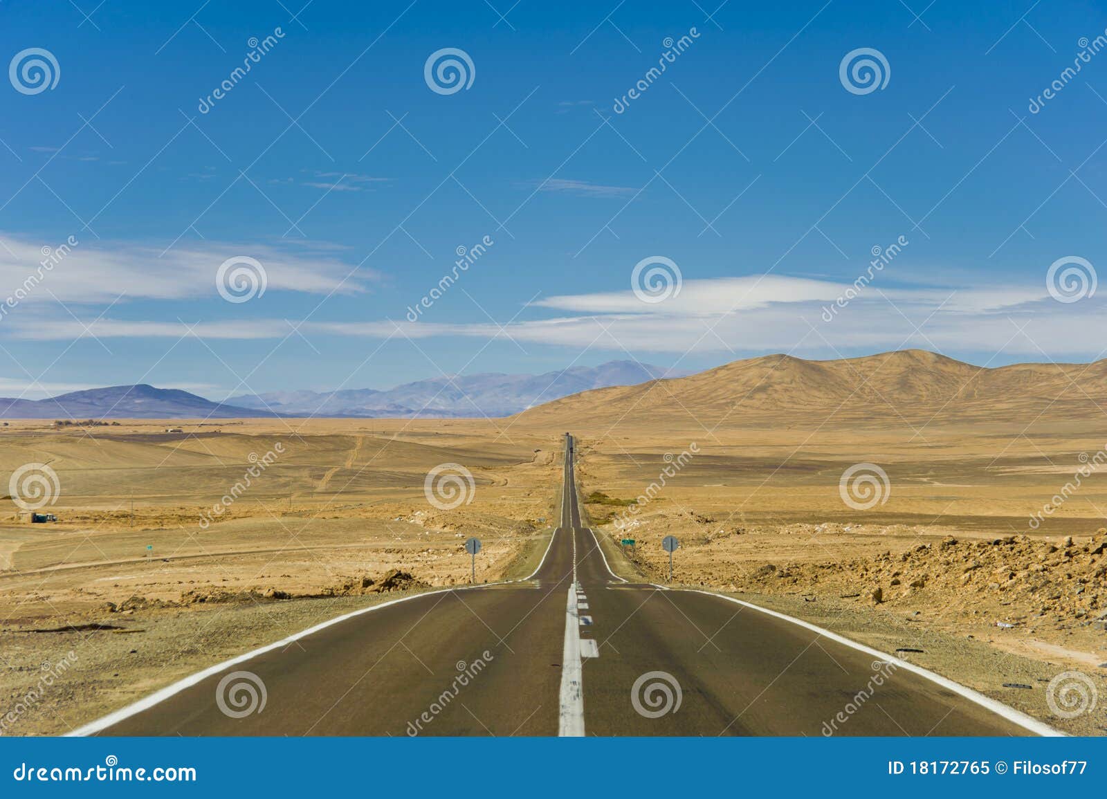 Chile. Pan-American Highway. Road. Stock Image - Image of arid, andes ...