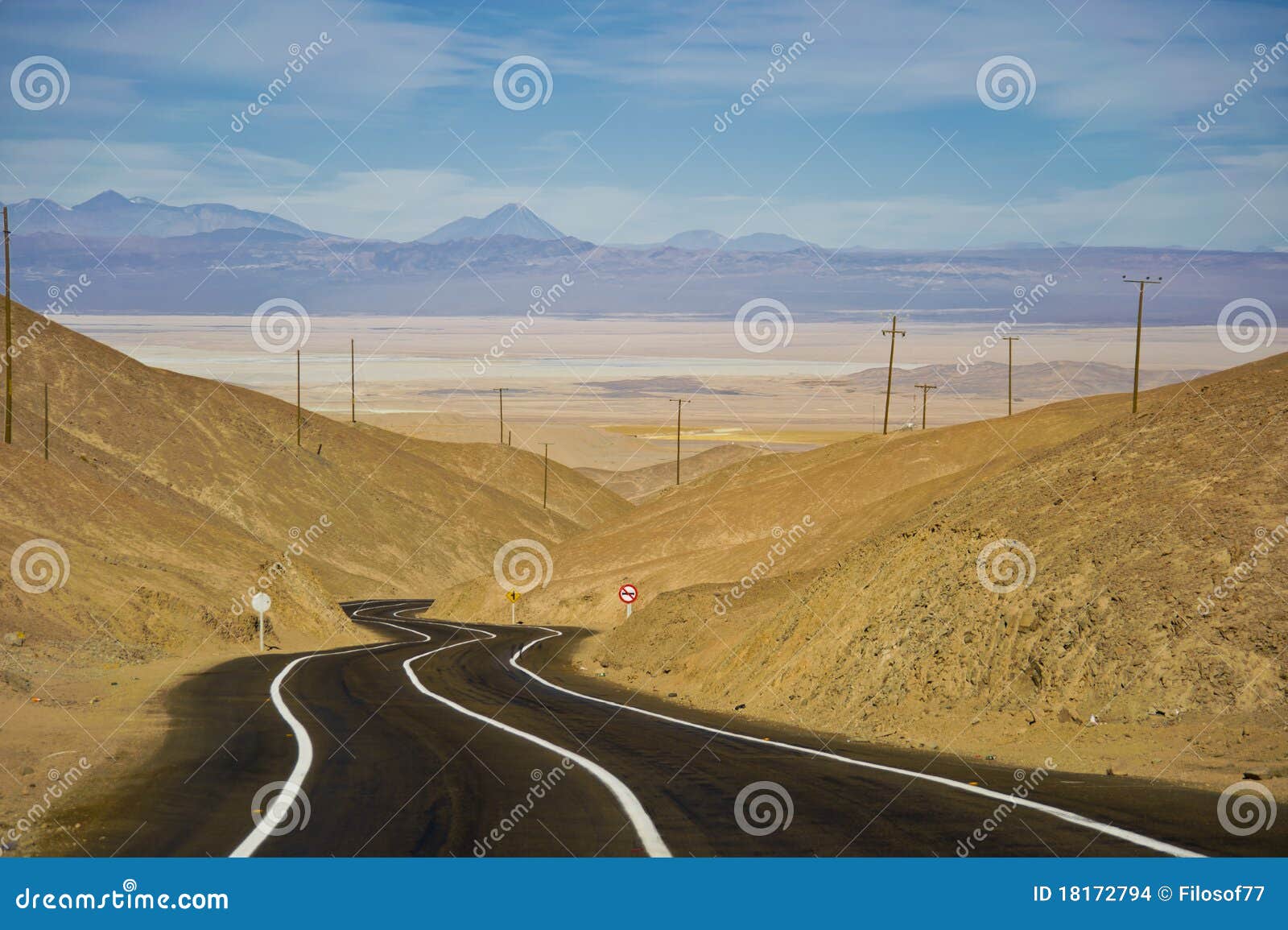Chile. Pan-American Highway. Road. Stock Photo - Image of road, terrain ...