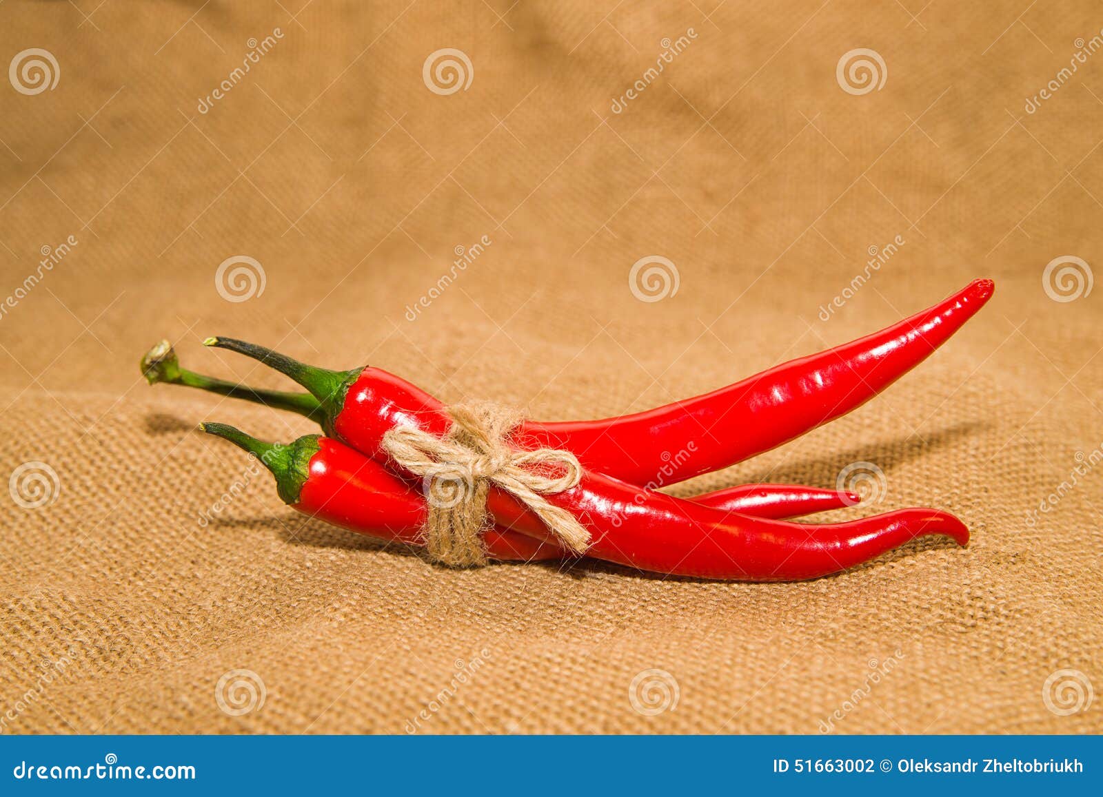 Chile Peppers Tied with a Rope on Old Cloth Stock Photo - Image of ...
