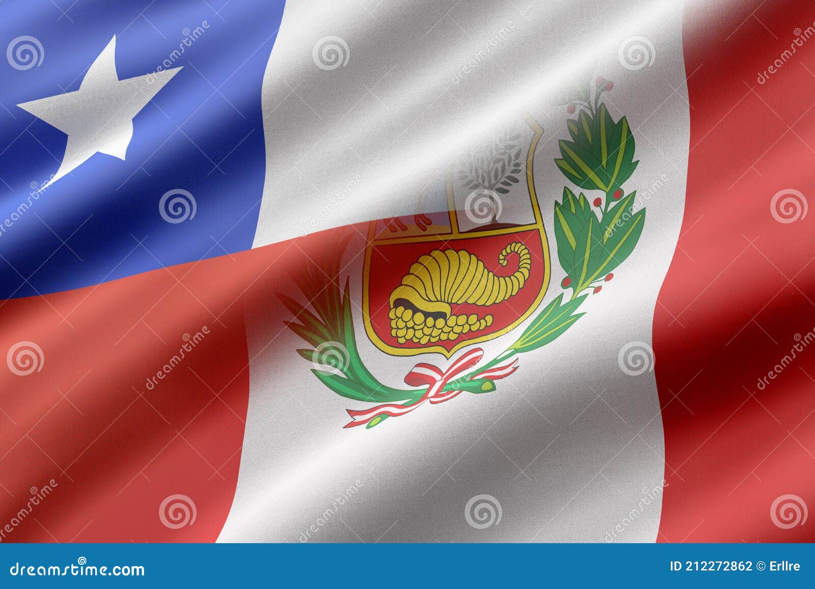 Chile and Peru flags stock illustration. Illustration of peru - 212272862