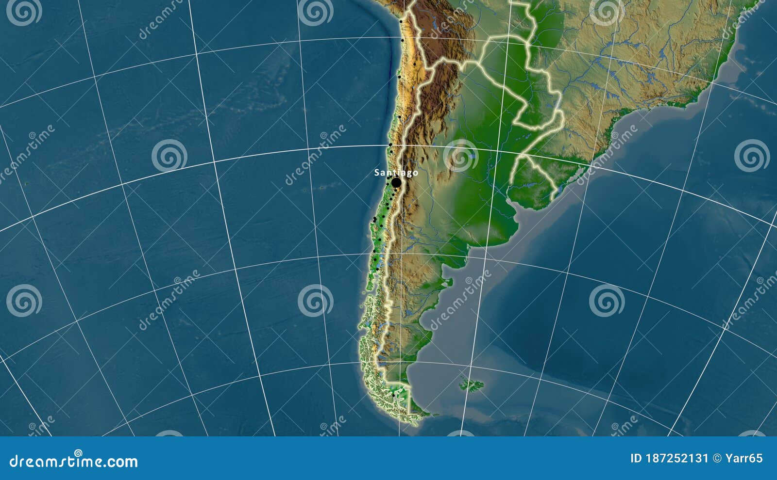 Chile - Physical. Composition, Borders Stock Illustration ...