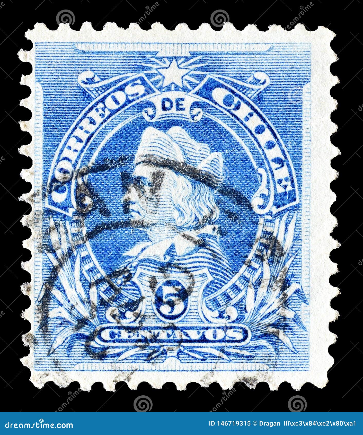 Chile on postage stamps editorial image. Image of museum - 146719315