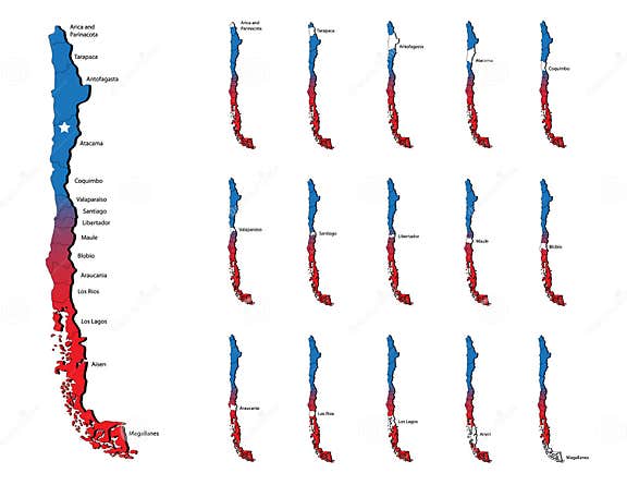 Chile provinces maps stock vector. Illustration of drawing - 32788226