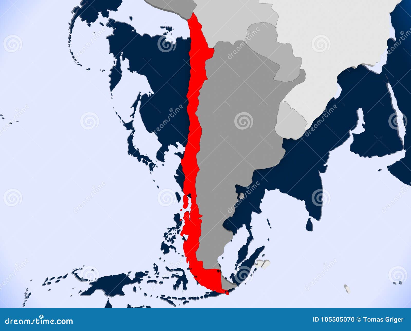 Map of Chile stock illustration. Illustration of render - 105505070