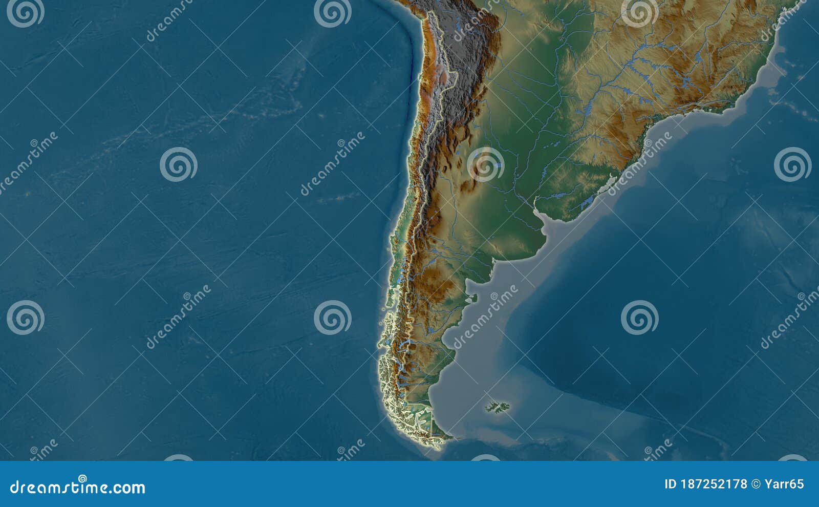Chile - Relief. Composition Stock Illustration - Illustration of ...