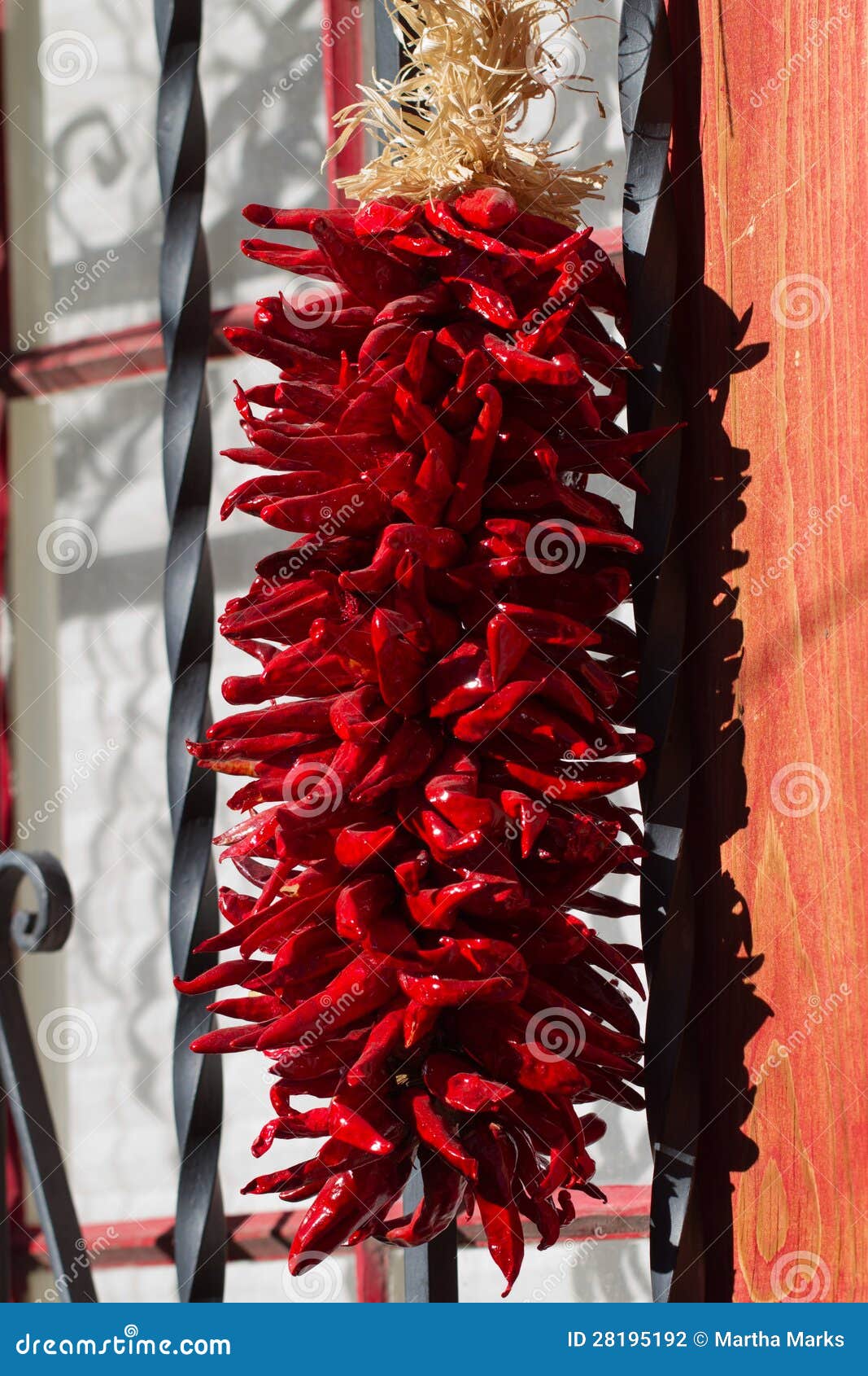 Chile Ristra in Santa Fe, New Mexico Stock Photo - Image of hang ...