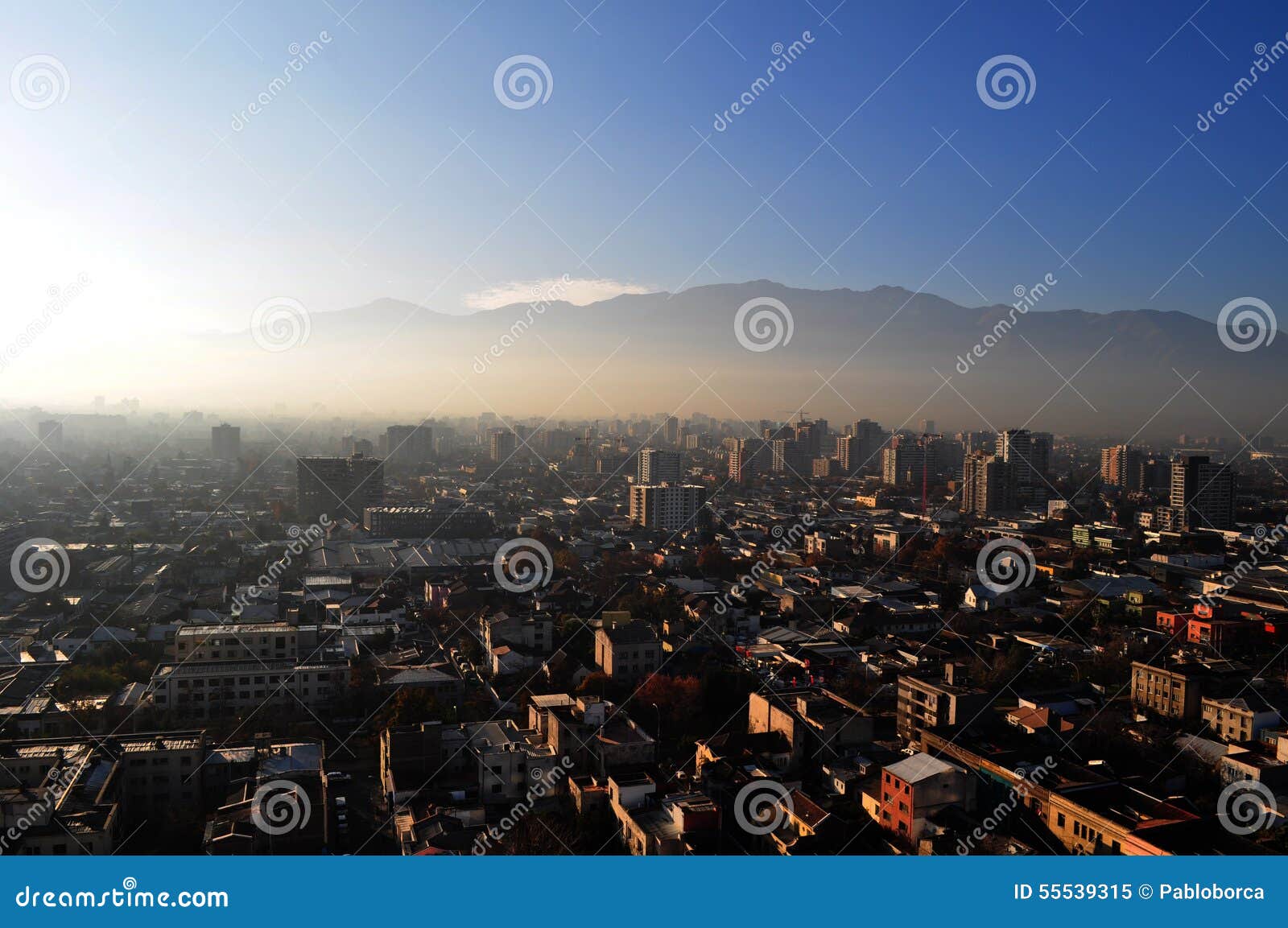 Chile, Santiago De Chile, Cityscape Stock Image - Image of panoramic ...