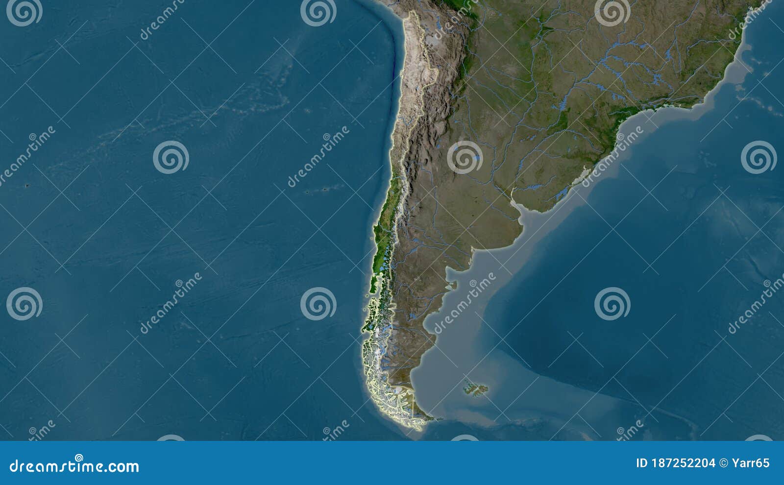 Chile - Satellite. Composition Stock Illustration - Illustration of ...