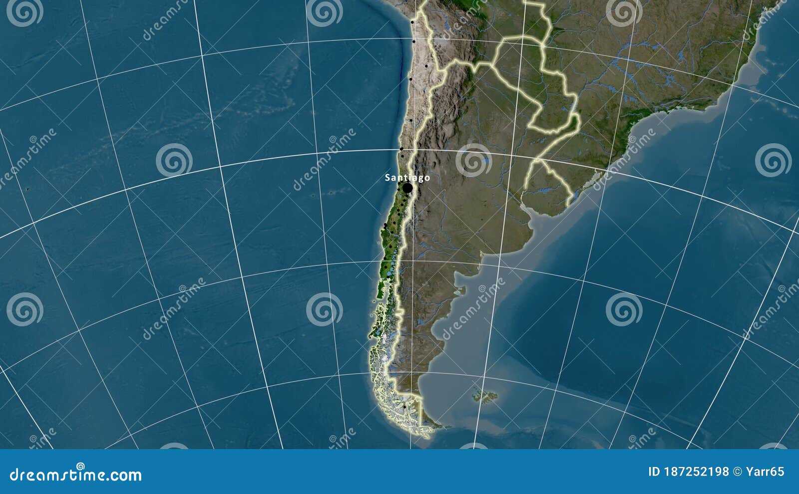 Chile - Satellite. Composition, Borders Stock Illustration ...