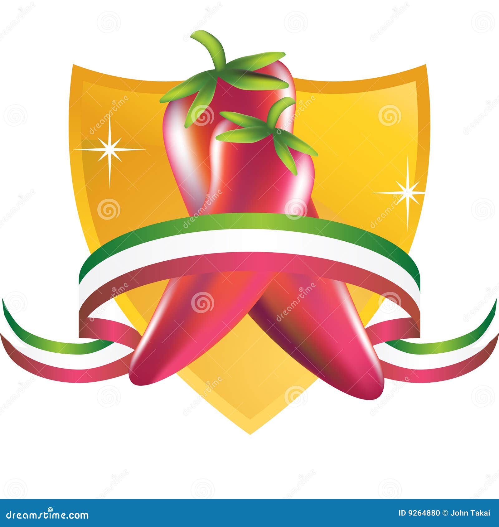 Chile Shield stock vector. Illustration of jalapeno, design - 9264880