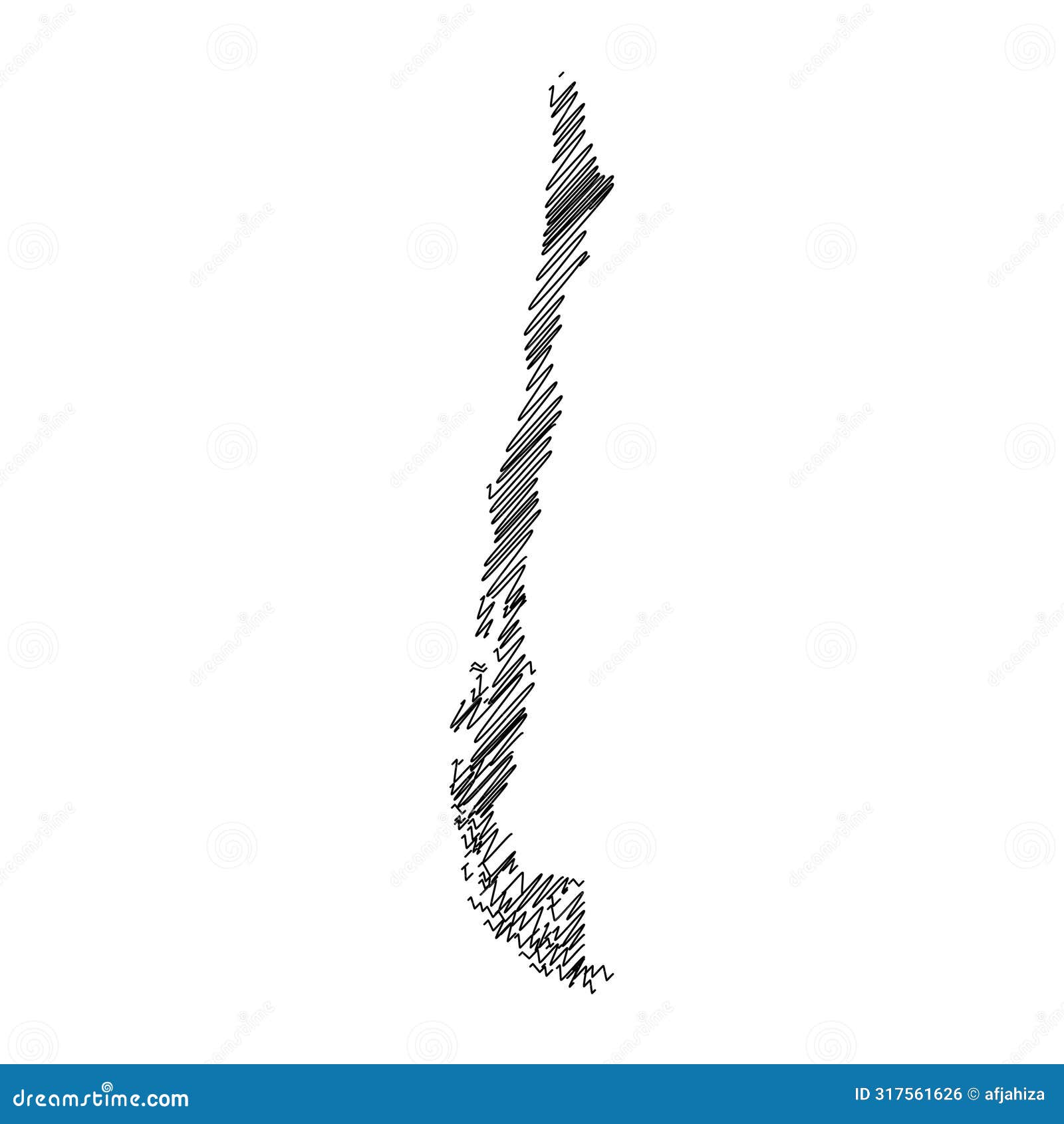 Chile Thread Map Line Vector Illustration Stock Vector - Illustration ...