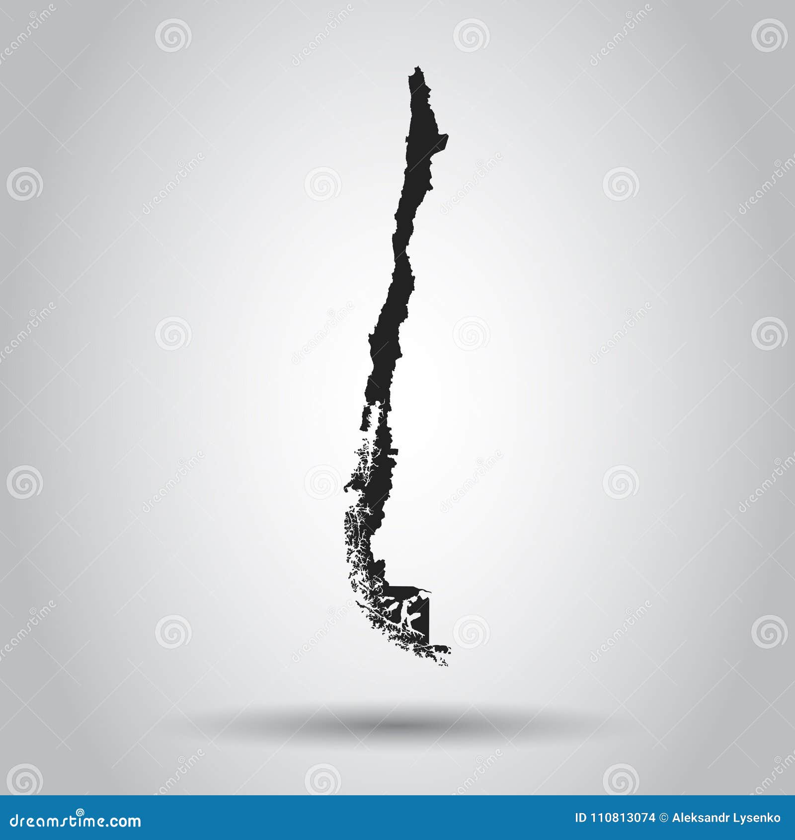 Chile Vector Map Isolated On White Background. High-Detailed Black ...