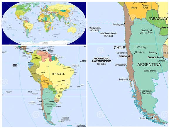 Chile & World stock illustration. Illustration of close - 83438794