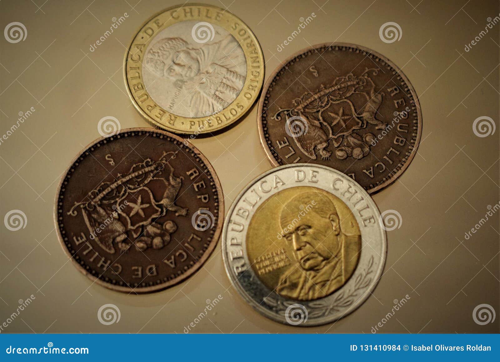Chilean pesos coins stock photo. Image of cash, money - 131410984