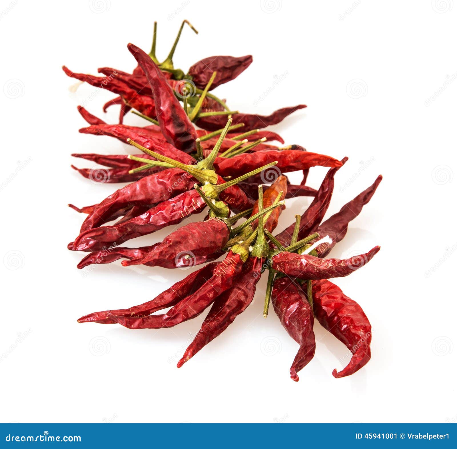 Chiles Secos Rojos Aislados Imagen de archivo - Imagen de pimientas ...