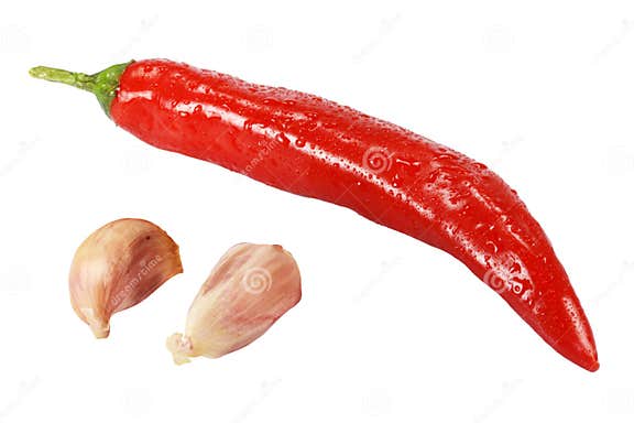 Chiles y ajo foto de archivo. Imagen de aislado, maduro - 8028164