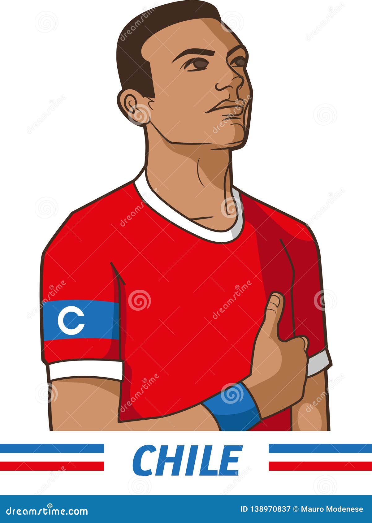 Chile soccer captain stock illustration. Illustration of soccer - 138970837