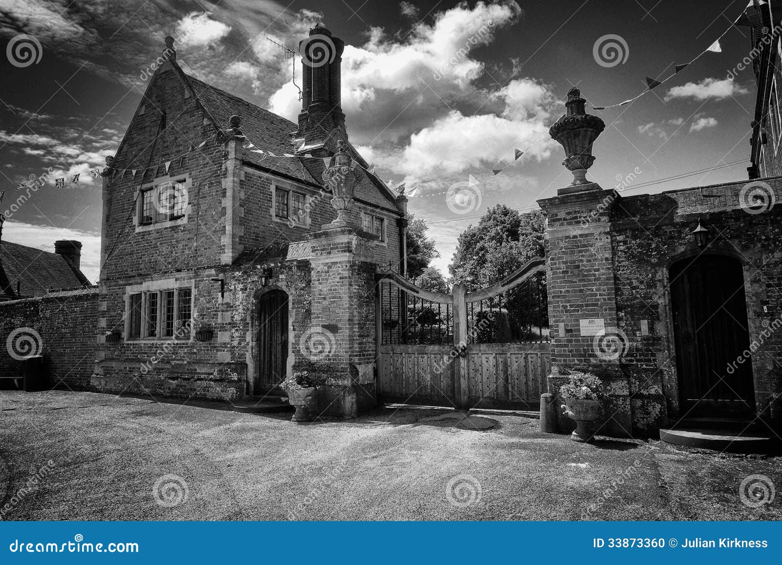 Chilham Castle Gates stock photo. Image of bunting, square - 33873360