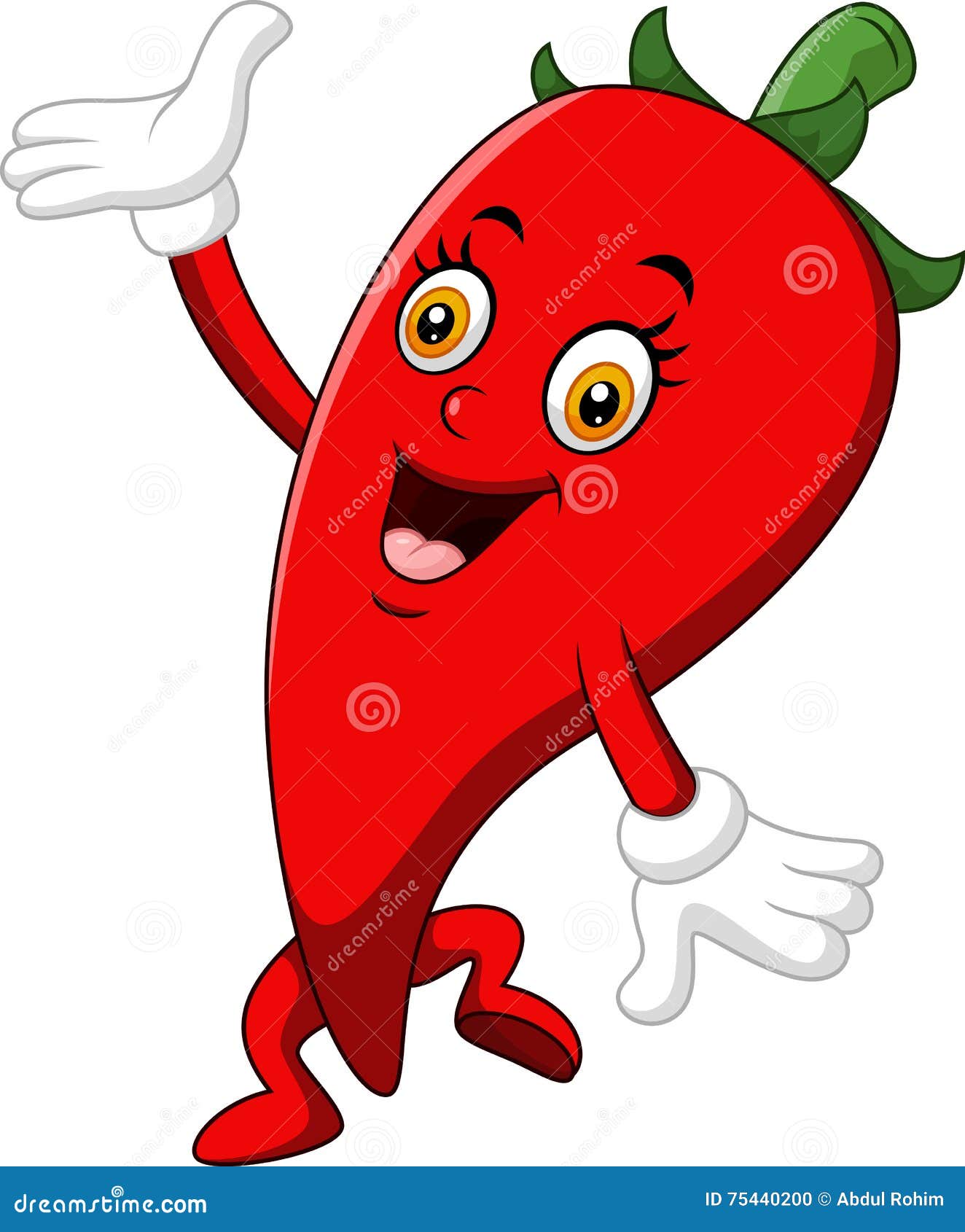 Chili Cartoon Character ilustración del vector. Ilustración de pulgar ...